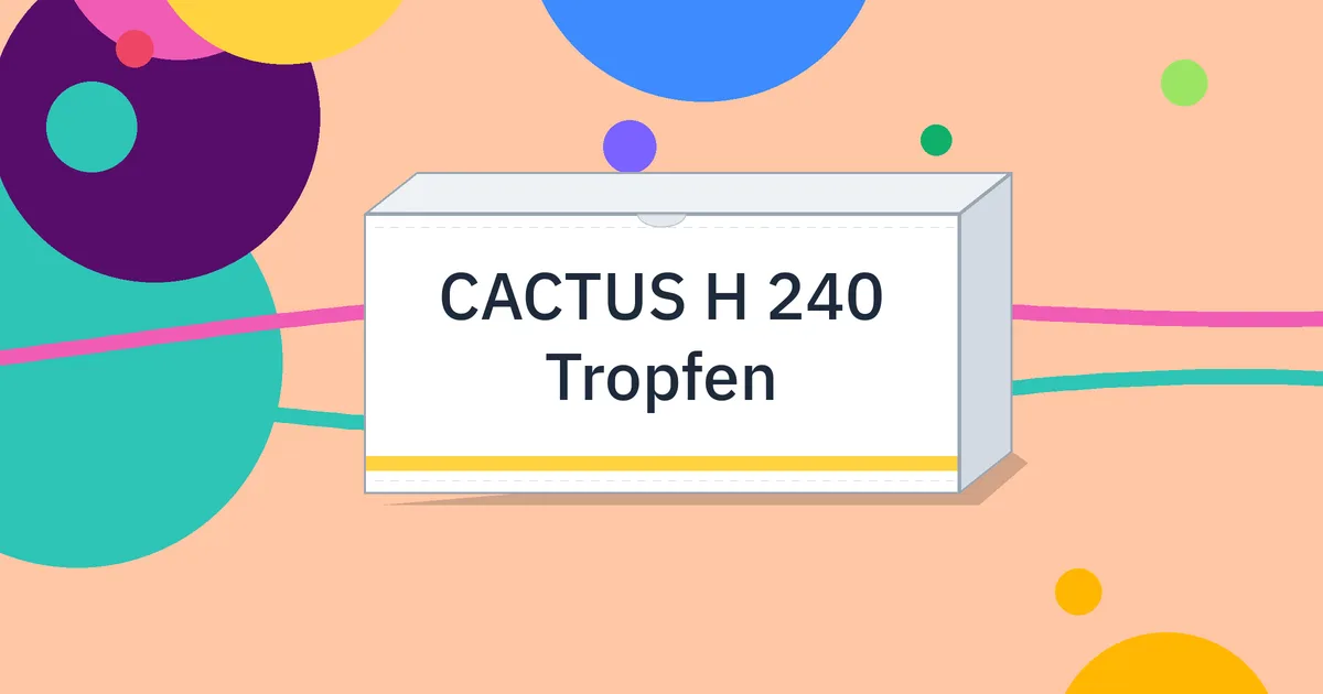 Symbolbild: Packung mit der Aufschrift CACTUS H 240 Tropfen (PZN 01009687) – Verfügbarkeit und Bezug in Apotheken in Frankfurt am Main