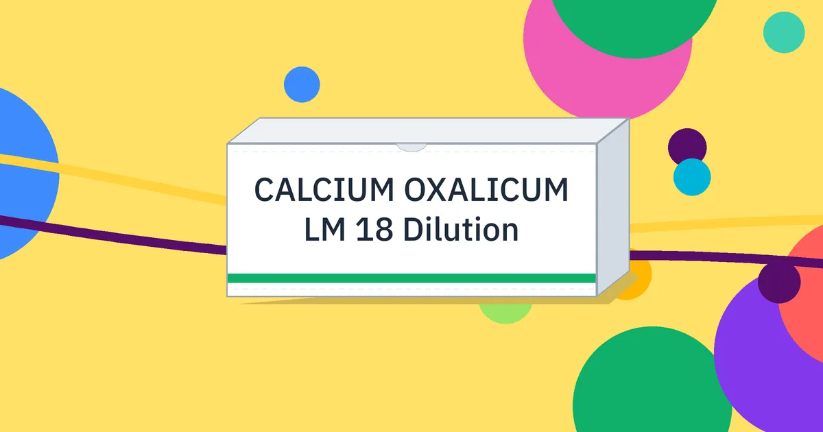 Symbolbild: Packung mit der Aufschrift CALCIUM OXALICUM LM 18 Dilution (PZN 13410283) – Verfügbarkeit und Bezug in Apotheken in Frankfurt am Main