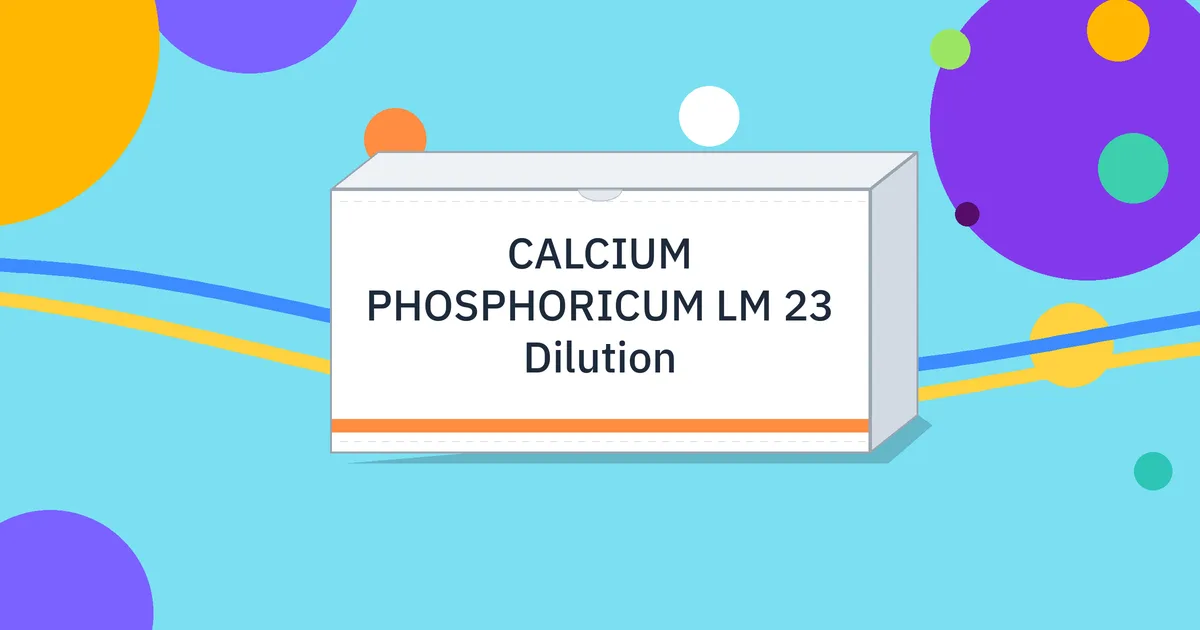 Symbolbild: Packung mit der Aufschrift CALCIUM PHOSPHORICUM LM 23 Dilution (PZN 12805335) – Verfügbarkeit und Bezug in Apotheken in Frankfurt am Main