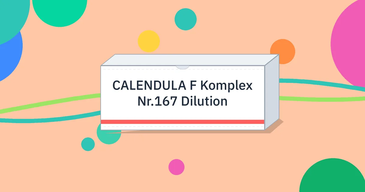 Symbolbild: Packung mit der Aufschrift CALENDULA F Komplex Nr.167 Dilution (PZN 04484785) – Verfügbarkeit und Bezug in Apotheken in Frankfurt am Main