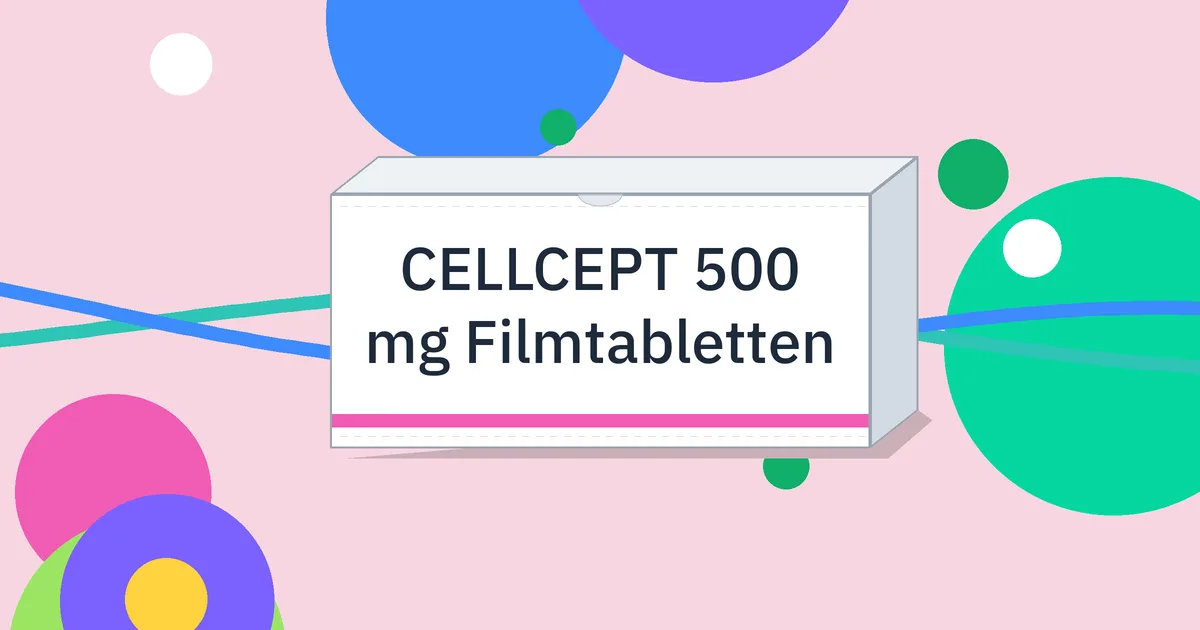 Symbolbild: Packung mit der Aufschrift CELLCEPT 500 mg Filmtabletten (PZN 09505724) – Verfügbarkeit und Bezug in Apotheken in Frankfurt am Main