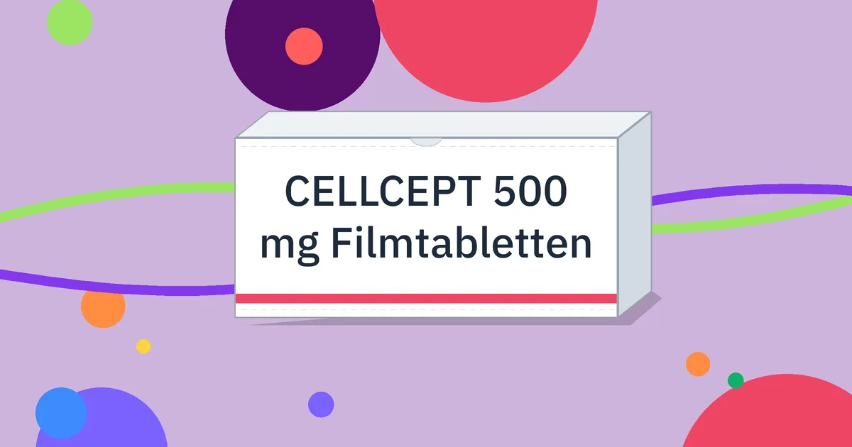 Symbolbild: Packung mit der Aufschrift CELLCEPT 500 mg Filmtabletten (PZN 11125584) – Verfügbarkeit und Bezug in Apotheken in Frankfurt am Main