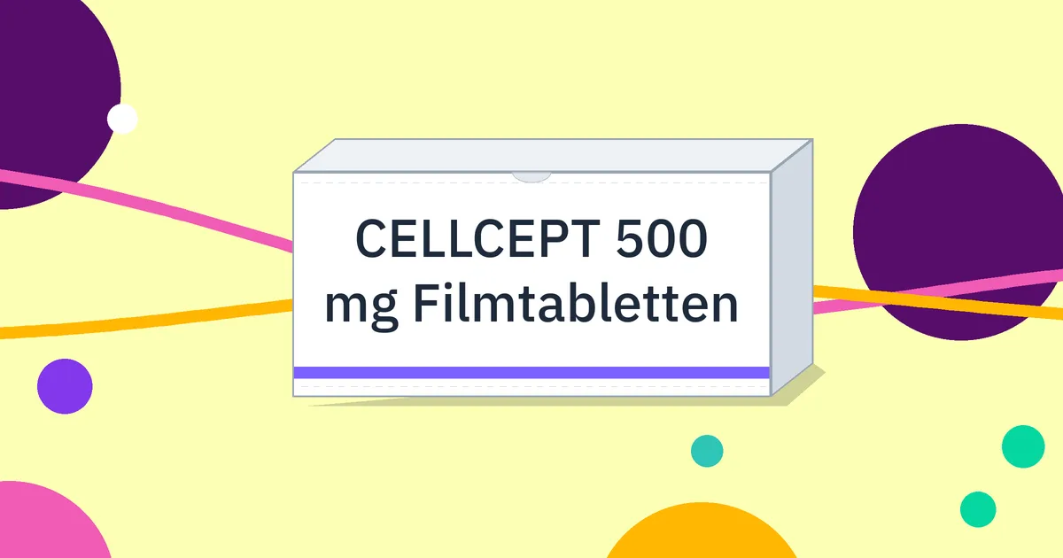 Symbolbild: Packung mit der Aufschrift CELLCEPT 500 mg Filmtabletten (PZN 17526522) – Verfügbarkeit und Bezug in Apotheken in Frankfurt am Main