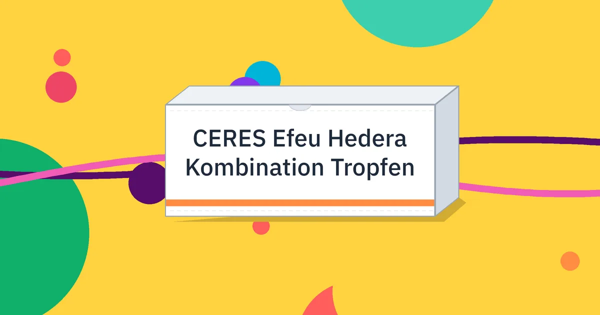 Symbolbild: Packung mit der Aufschrift CERES Efeu Hedera Kombination Tropfen (PZN 19237578) – Verfügbarkeit und Bezug in Apotheken in Frankfurt am Main