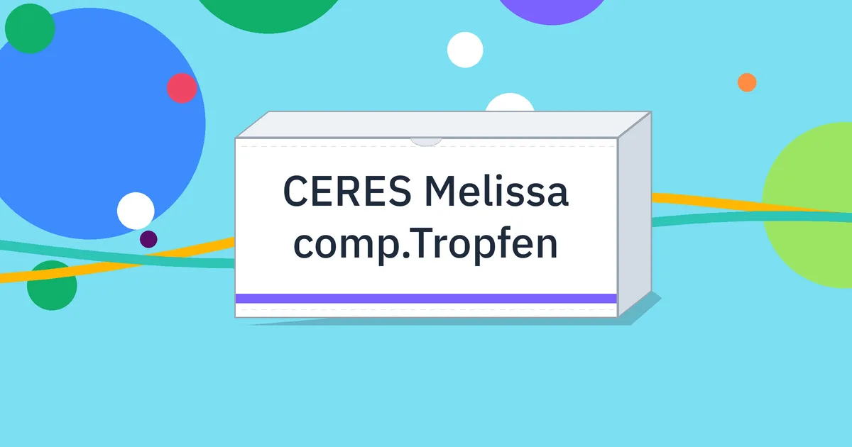 Symbolbild: Packung mit der Aufschrift CERES Melissa comp.Tropfen (PZN 00573440) – Verfügbarkeit und Bezug in Apotheken in Frankfurt am Main