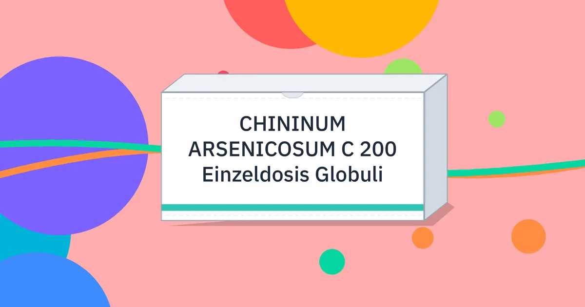 Symbolbild: Packung mit der Aufschrift CHININUM ARSENICOSUM C 200 Einzeldosis Globuli (PZN 01938530) – Verfügbarkeit und Bezug in Apotheken in Frankfurt am Main