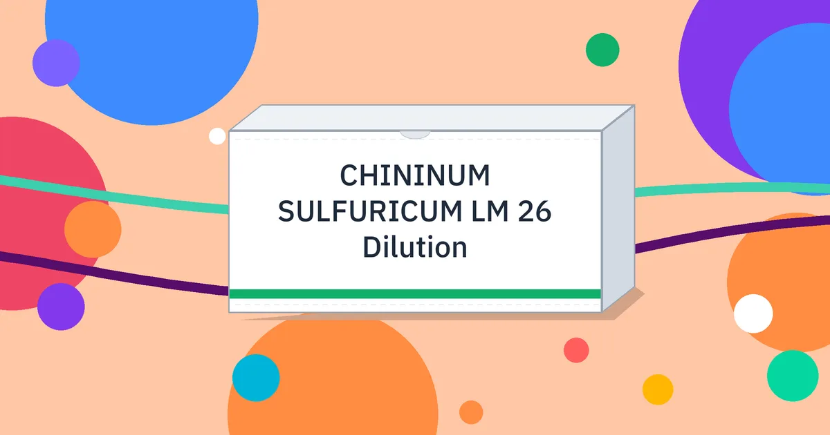 Symbolbild: Packung mit der Aufschrift CHININUM SULFURICUM LM 26 Dilution (PZN 12816161) – Verfügbarkeit und Bezug in Apotheken in Frankfurt am Main