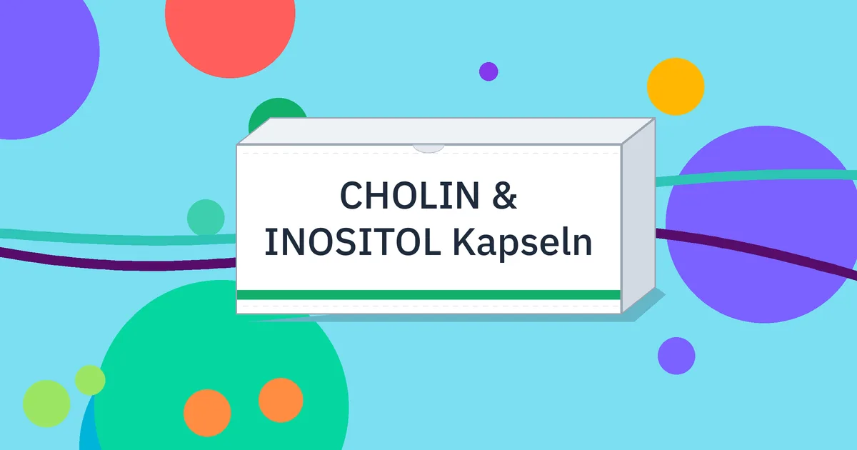 Symbolbild: Packung mit der Aufschrift CHOLIN & INOSITOL Kapseln (PZN 16759810) – Verfügbarkeit und Bezug in Apotheken in Frankfurt am Main