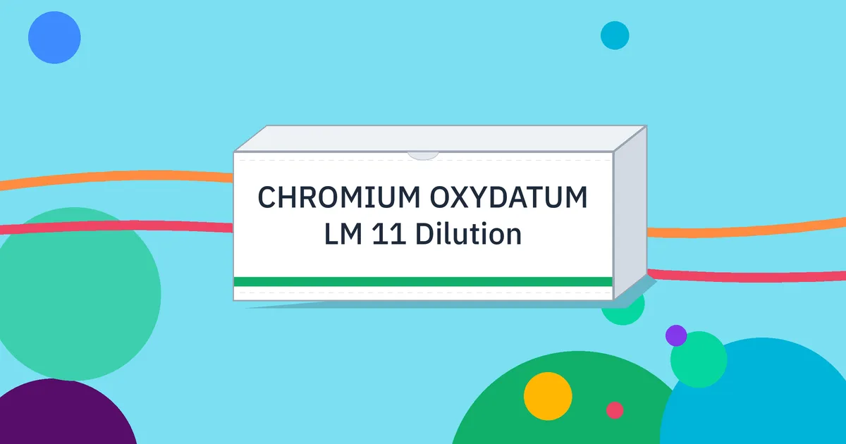 Symbolbild: Packung mit der Aufschrift CHROMIUM OXYDATUM LM 11 Dilution (PZN 13445471) – Verfügbarkeit und Bezug in Apotheken in Frankfurt am Main