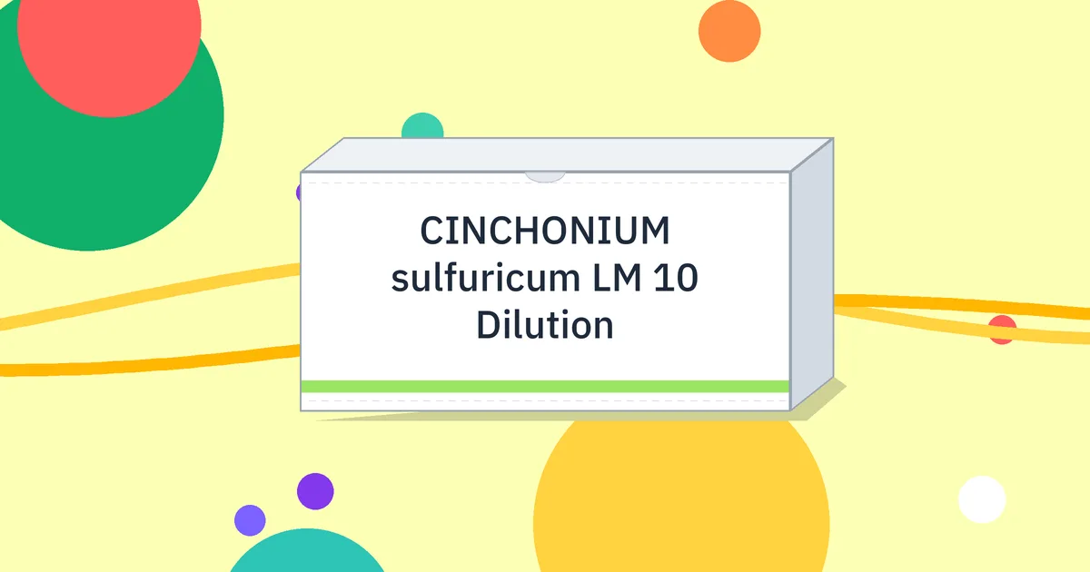 Symbolbild: Packung mit der Aufschrift CINCHONIUM sulfuricum LM 10 Dilution (PZN 13446393) – Verfügbarkeit und Bezug in Apotheken in Frankfurt am Main