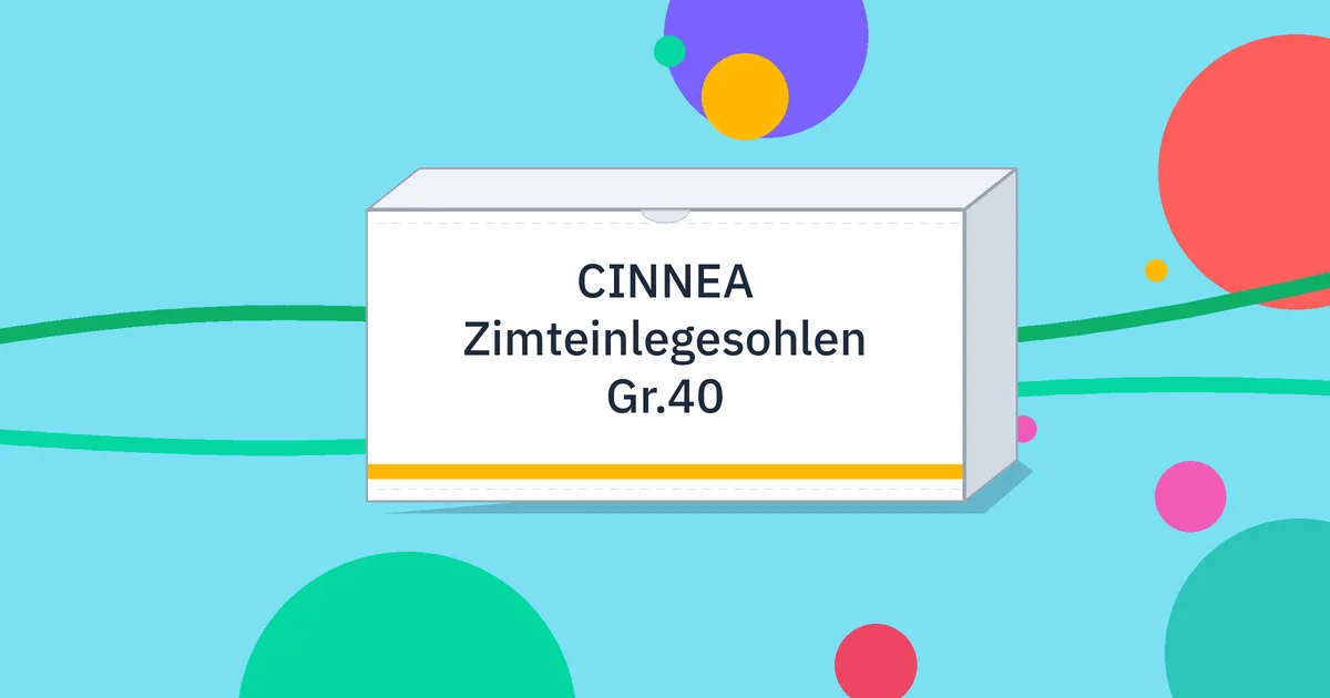 Symbolbild: Packung mit der Aufschrift CINNEA Zimteinlegesohlen Gr.40 (PZN 01909540) – Verfügbarkeit und Bezug in Apotheken in Frankfurt am Main