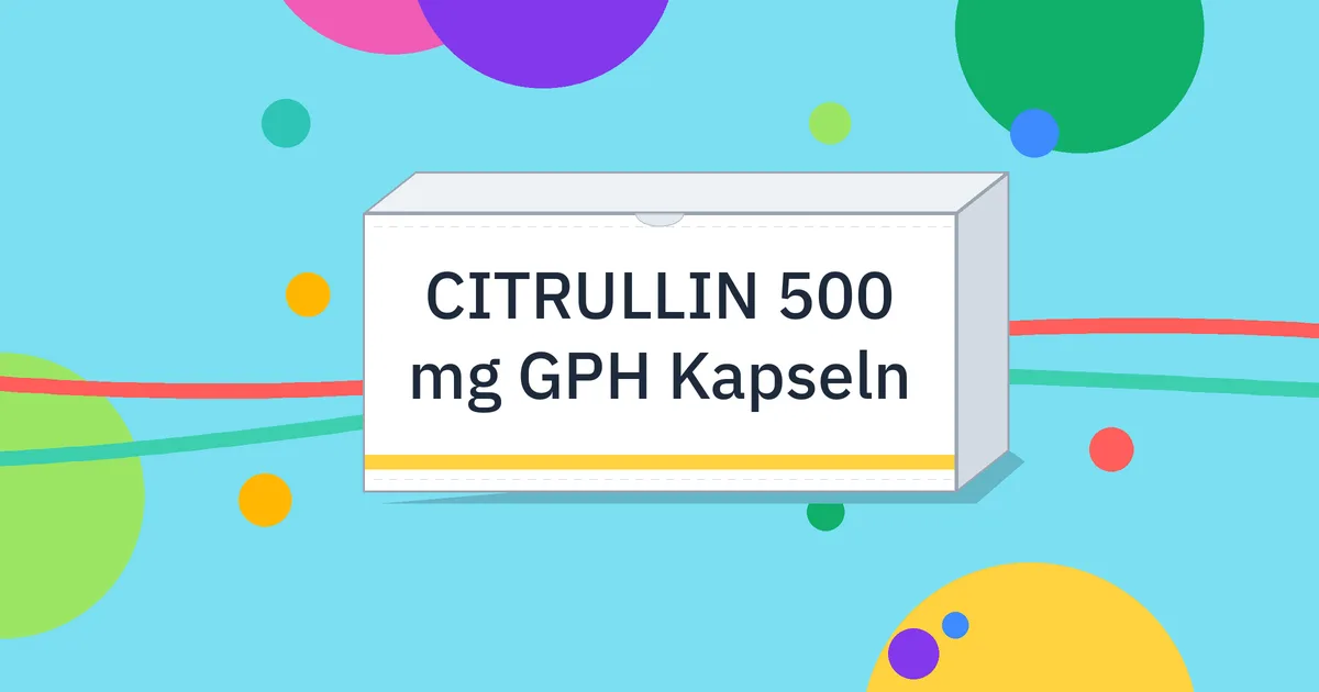 Symbolbild: Packung mit der Aufschrift CITRULLIN 500 mg GPH Kapseln (PZN 07011610) – Verfügbarkeit und Bezug in Apotheken in Frankfurt am Main