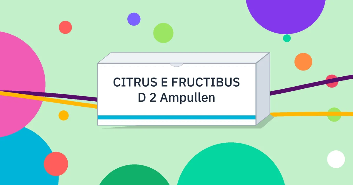 Symbolbild: Packung mit der Aufschrift CITRUS E FRUCTIBUS D 2 Ampullen (PZN 02912656) – Verfügbarkeit und Bezug in Apotheken in Frankfurt am Main
