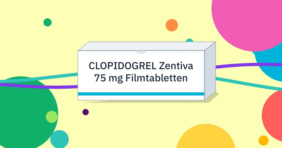 Symbolbild: Packung mit der Aufschrift CLOPIDOGREL Zentiva 75 mg Filmtabletten (PZN 19386479) – Verfügbarkeit und Bezug in Apotheken in Frankfurt am Main