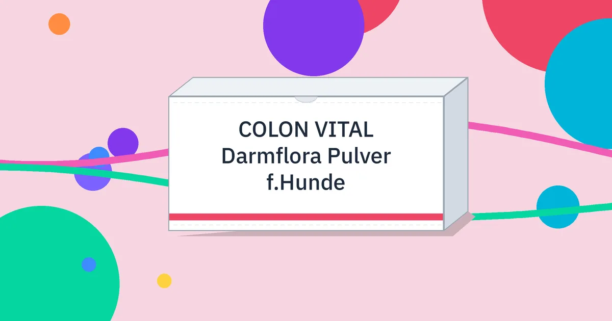 Symbolbild: Packung mit der Aufschrift COLON VITAL Darmflora Pulver f.Hunde (PZN 18293907) – Verfügbarkeit und Bezug in Apotheken in Frankfurt am Main