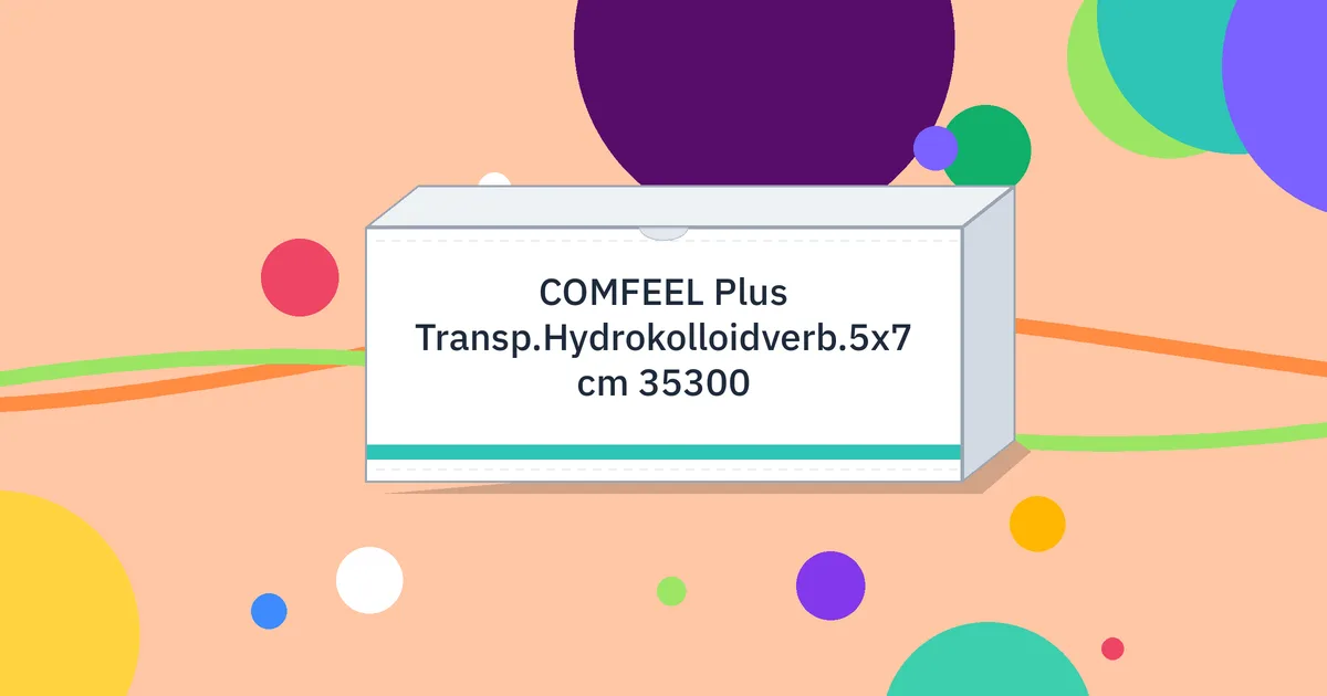 Symbolbild: Packung mit der Aufschrift COMFEEL Plus Transp.Hydrokolloidverb.5x7 cm 35300 (PZN 11560512) – Verfügbarkeit und Bezug in Apotheken in Frankfurt am Main