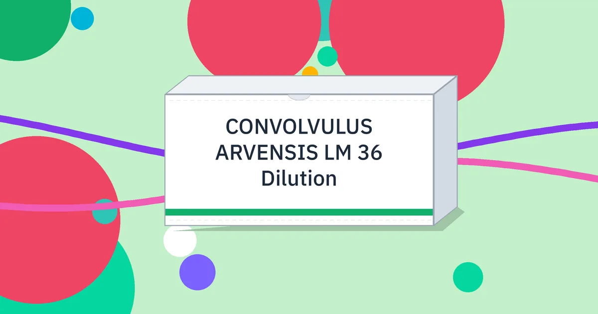 Symbolbild: Packung mit der Aufschrift CONVOLVULUS ARVENSIS LM 36 Dilution (PZN 13450377) – Verfügbarkeit und Bezug in Apotheken in Frankfurt am Main