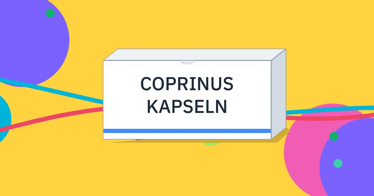 Symbolbild: Packung mit der Aufschrift COPRINUS KAPSELN (PZN 10231232) – Verfügbarkeit und Bezug in Apotheken in Frankfurt am Main