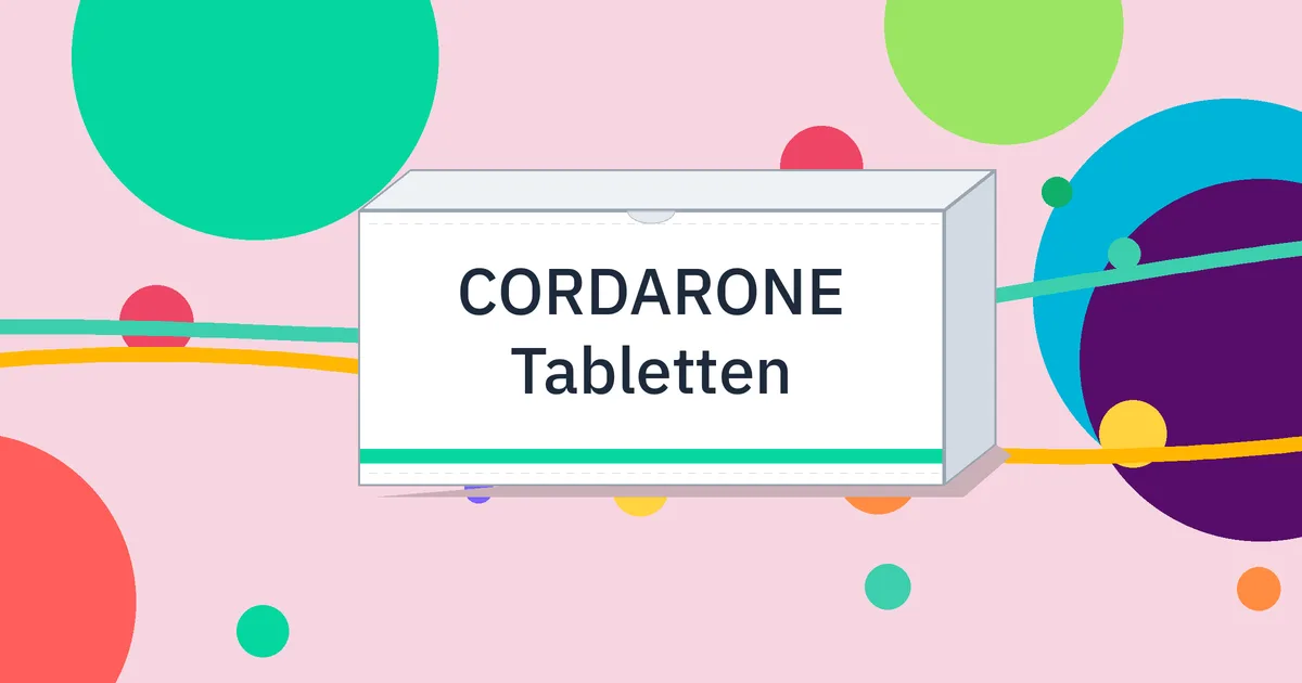 Symbolbild: Packung mit der Aufschrift CORDARONE Tabletten (PZN 02156723) – Verfügbarkeit und Bezug in Apotheken in Frankfurt am Main