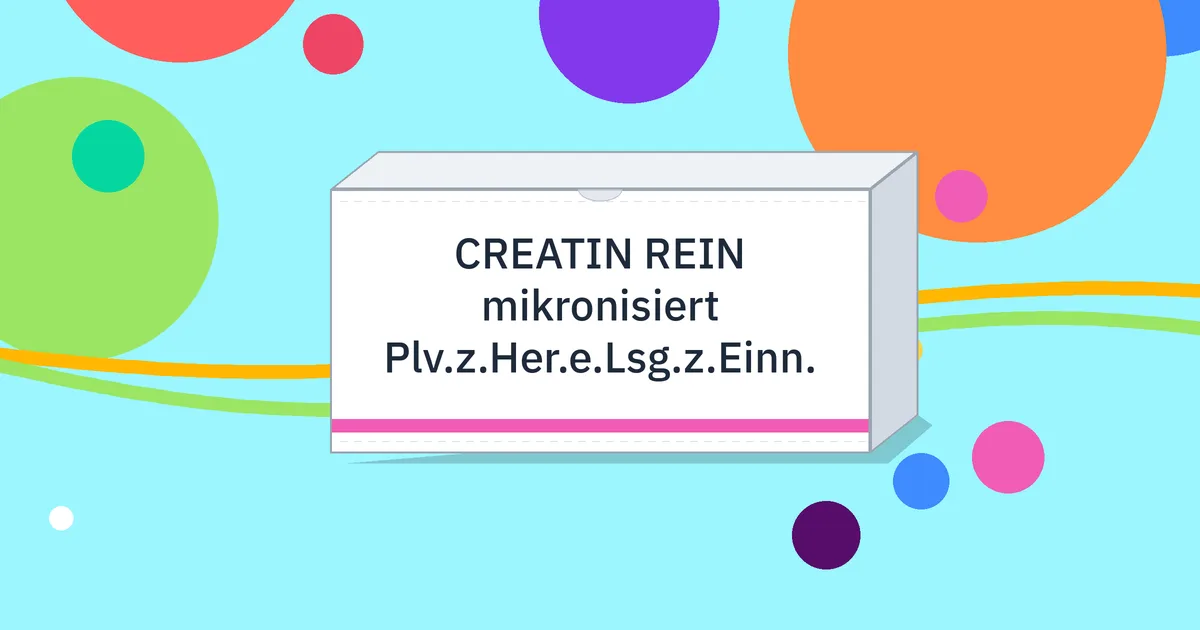 Symbolbild: Packung mit der Aufschrift CREATIN REIN mikronisiert Plv.z.Her.e.Lsg.z.Einn. (PZN 19787712) – Verfügbarkeit und Bezug in Apotheken in Frankfurt am Main