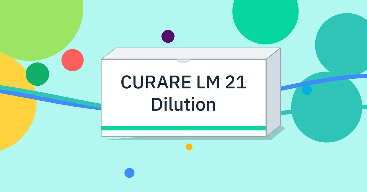 Symbolbild: Packung mit der Aufschrift CURARE LM 21 Dilution (PZN 12839618) – Verfügbarkeit und Bezug in Apotheken in Frankfurt am Main
