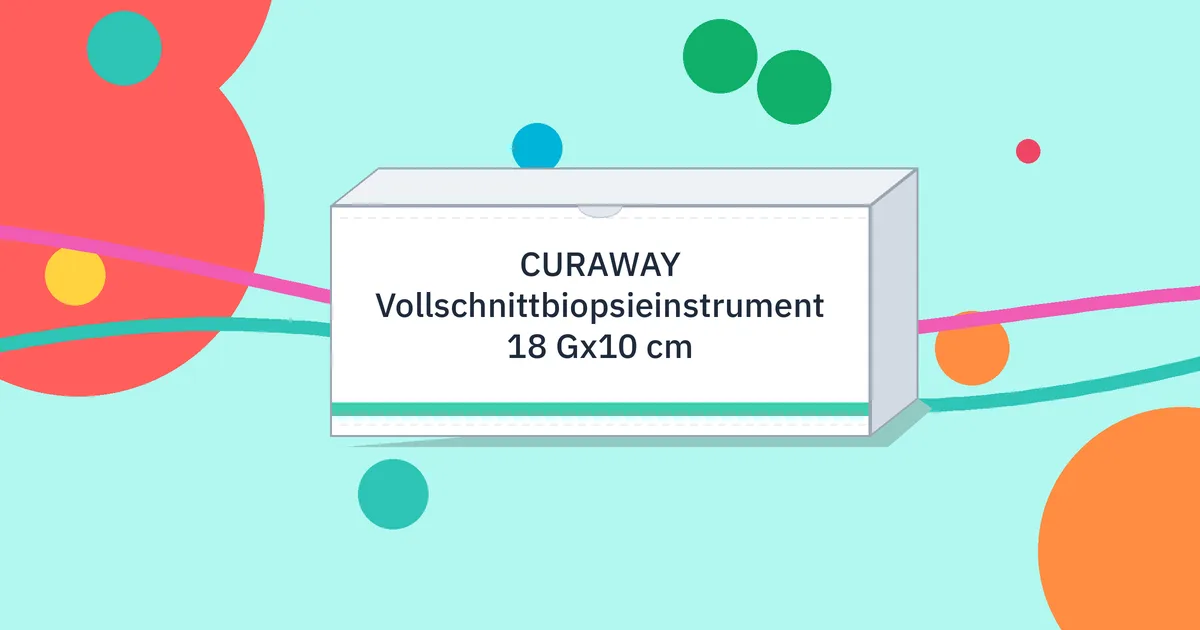 Symbolbild: Packung mit der Aufschrift CURAWAY Vollschnittbiopsieinstrument 18 Gx10 cm (PZN 20030173) – Verfügbarkeit und Bezug in Apotheken in Frankfurt am Main