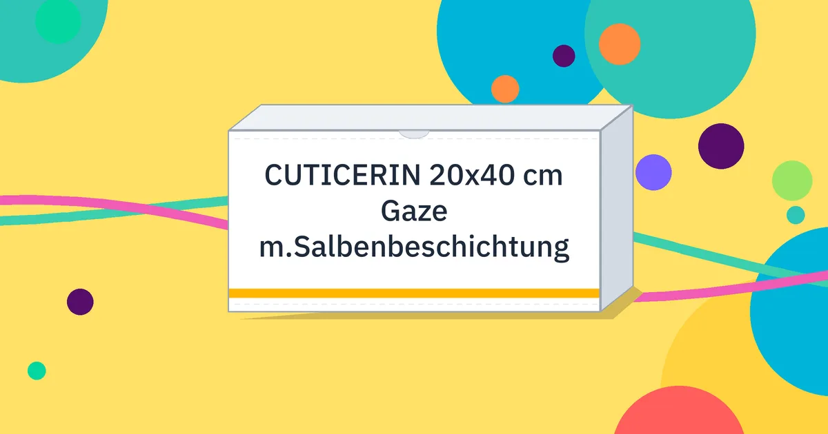 Symbolbild: Packung mit der Aufschrift CUTICERIN 20x40 cm Gaze m.Salbenbeschichtung (PZN 08706892) – Verfügbarkeit und Bezug in Apotheken in Frankfurt am Main