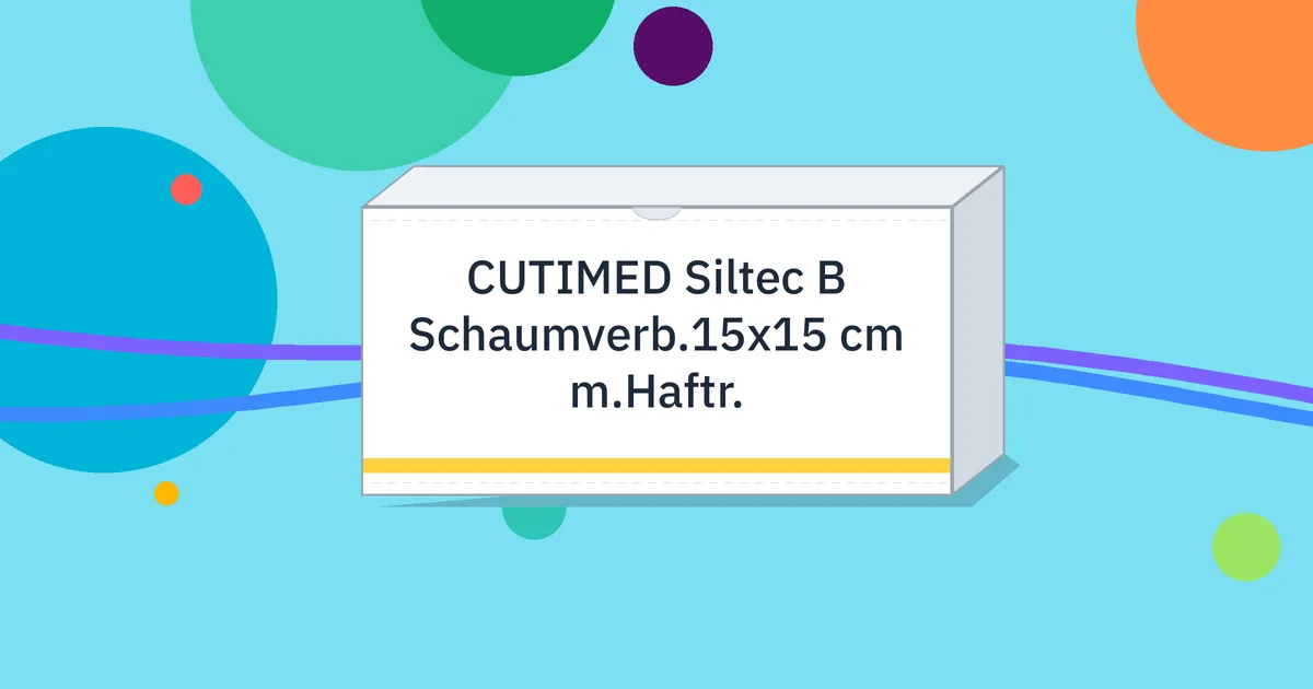 Symbolbild: Packung mit der Aufschrift CUTIMED Siltec B Schaumverb.15x15 cm m.Haftr. (PZN 07340816) – Verfügbarkeit und Bezug in Apotheken in Frankfurt am Main