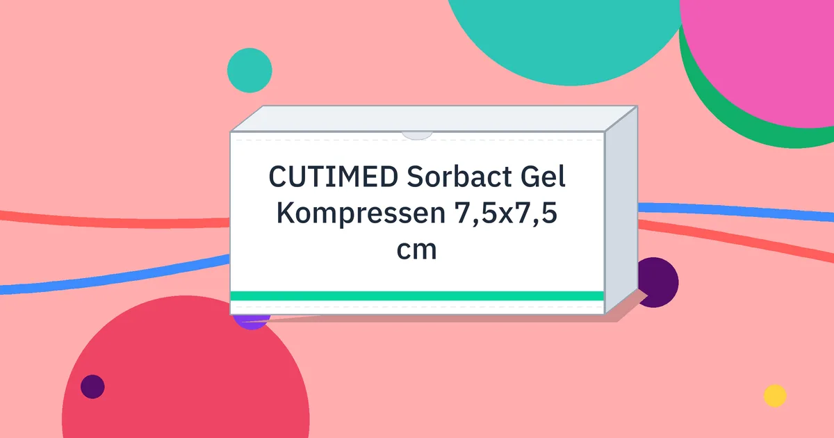 Symbolbild: Packung mit der Aufschrift CUTIMED Sorbact Gel Kompressen 7,5x7,5 cm (PZN 15592147) – Verfügbarkeit und Bezug in Apotheken in Frankfurt am Main