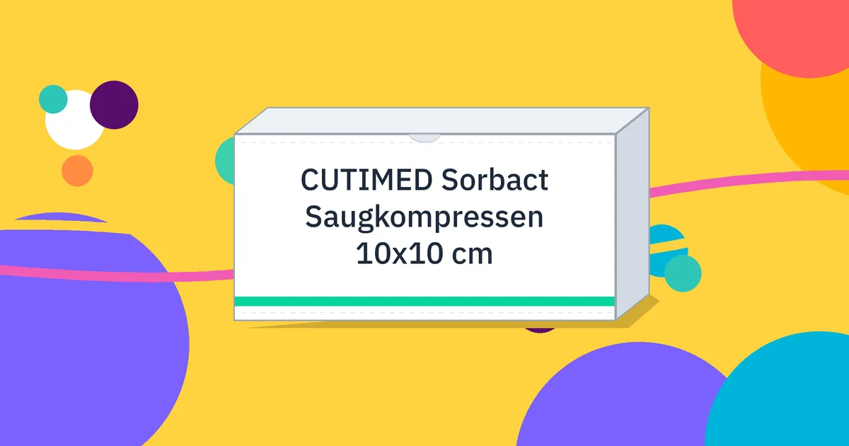 Symbolbild: Packung mit der Aufschrift CUTIMED Sorbact Saugkompressen 10x10 cm (PZN 16009345) – Verfügbarkeit und Bezug in Apotheken in Frankfurt am Main