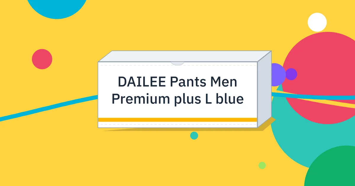 Symbolbild: Packung mit der Aufschrift DAILEE Pants Men Premium plus L blue (PZN 16141033) – Verfügbarkeit und Bezug in Apotheken in Frankfurt am Main