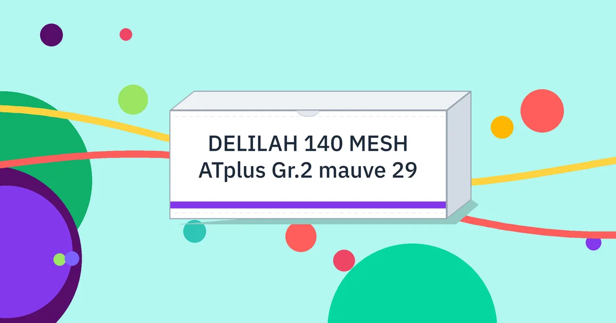 Symbolbild: Packung mit der Aufschrift DELILAH 140 MESH ATplus Gr.2 mauve 29 (PZN 13850266) – Verfügbarkeit und Bezug in Apotheken in Frankfurt am Main