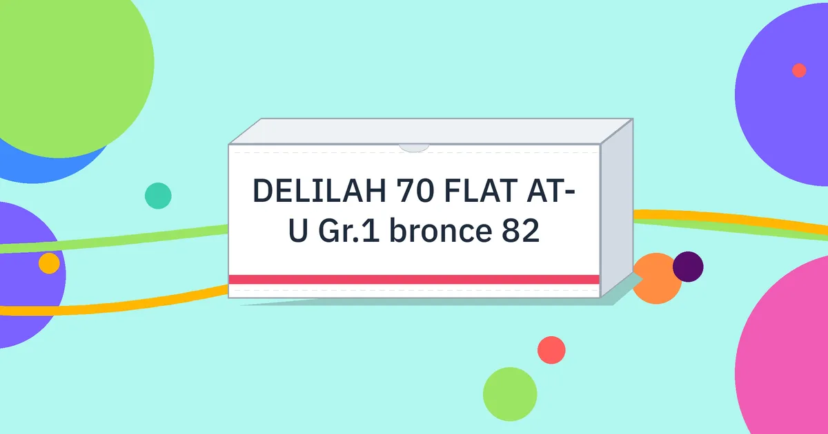 Symbolbild: Packung mit der Aufschrift DELILAH 70 FLAT AT-U Gr.1 bronce 82 (PZN 13848849) – Verfügbarkeit und Bezug in Apotheken in Frankfurt am Main
