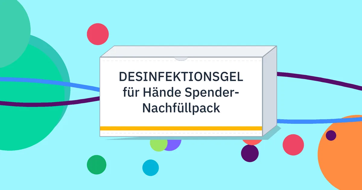 Symbolbild: Packung mit der Aufschrift DESINFEKTIONSGEL für Hände Spender-Nachfüllpack (PZN 13917757) – Verfügbarkeit und Bezug in Apotheken in Frankfurt am Main