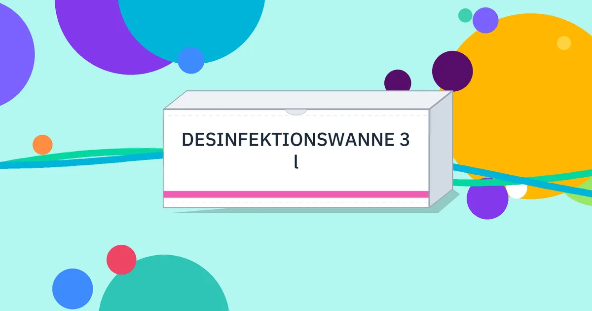 Symbolbild: Packung mit der Aufschrift DESINFEKTIONSWANNE 3 l (PZN 03083647) – Verfügbarkeit und Bezug in Apotheken in Frankfurt am Main