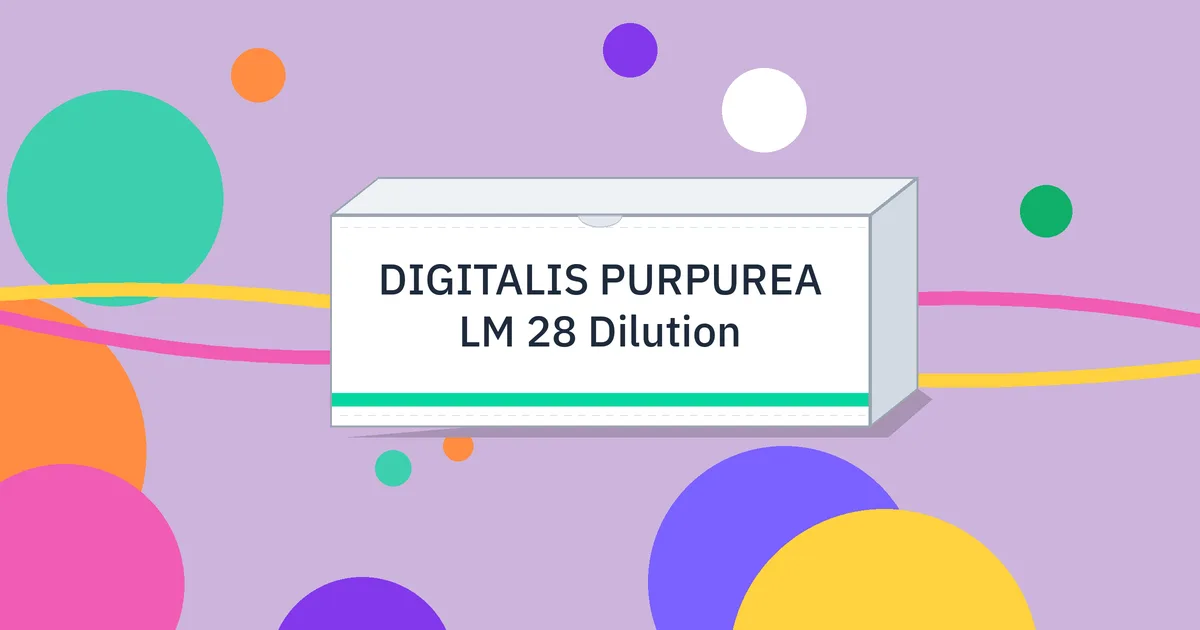 Symbolbild: Packung mit der Aufschrift DIGITALIS PURPUREA LM 28 Dilution (PZN 12842388) – Verfügbarkeit und Bezug in Apotheken in Frankfurt am Main