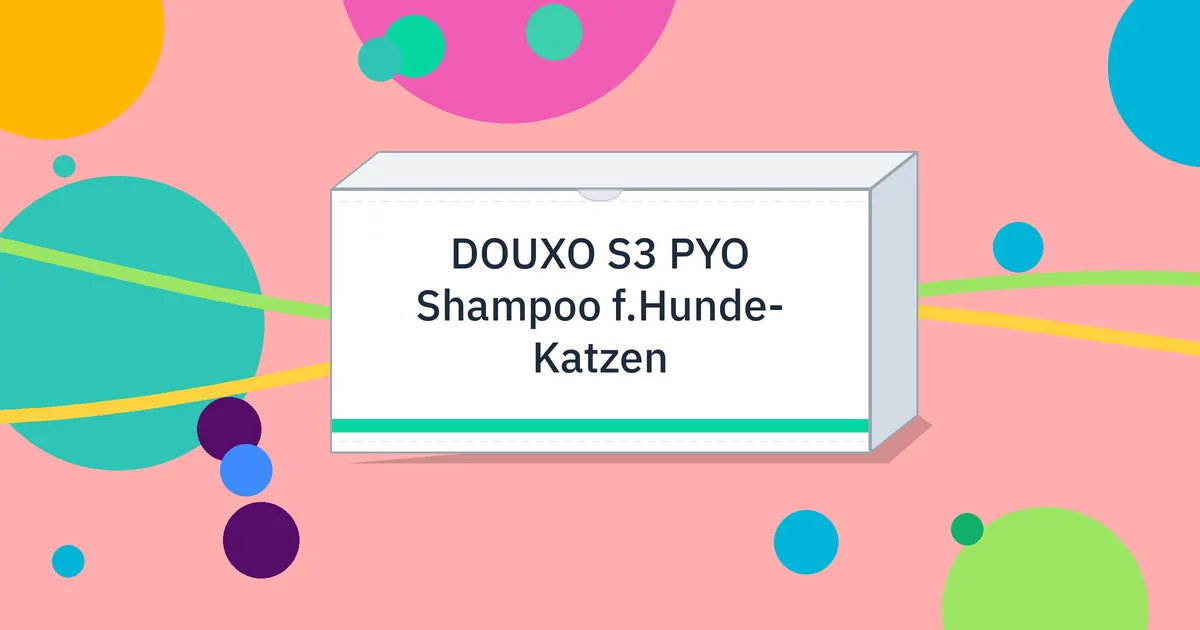 Symbolbild: Packung mit der Aufschrift DOUXO S3 PYO Shampoo f.Hunde-Katzen (PZN 17826282) – Verfügbarkeit und Bezug in Apotheken in Frankfurt am Main