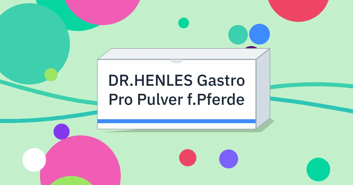 Symbolbild: Packung mit der Aufschrift DR.HENLES Gastro Pro Pulver f.Pferde (PZN 16038105) – Verfügbarkeit und Bezug in Apotheken in Frankfurt am Main
