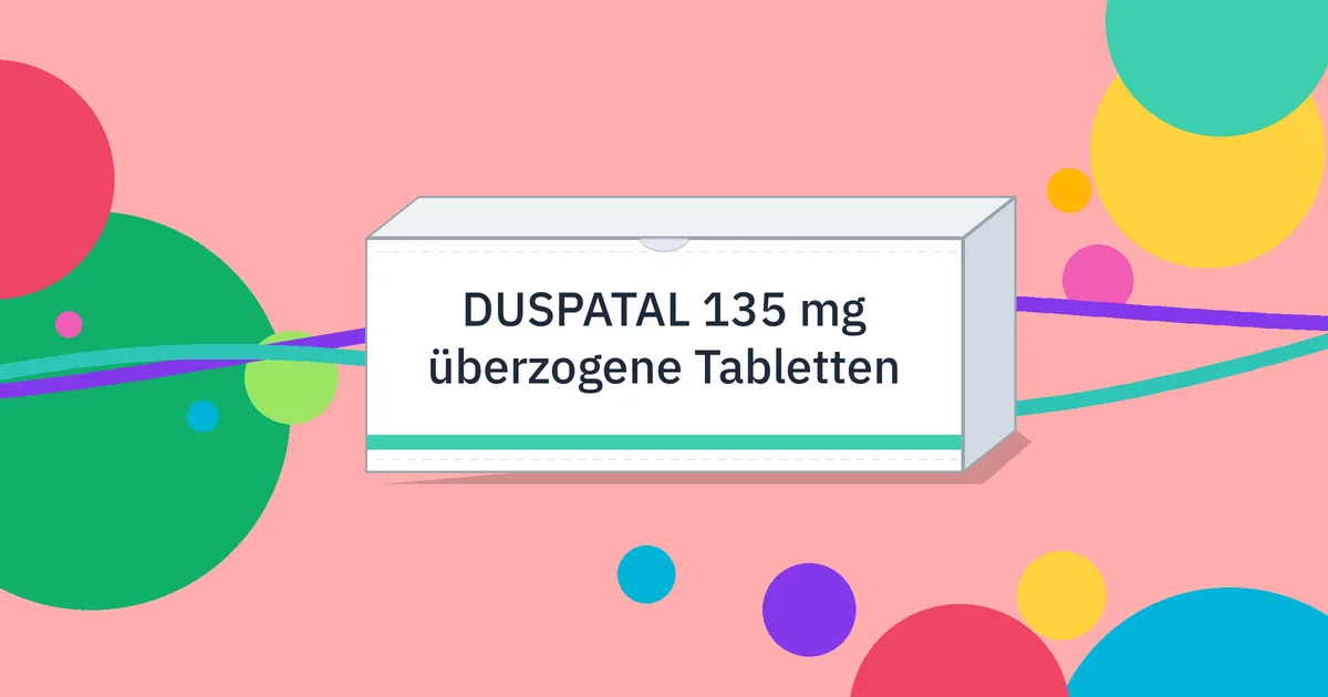 Symbolbild: Packung mit der Aufschrift DUSPATAL 135 mg überzogene Tabletten (PZN 01980259) – Verfügbarkeit und Bezug in Apotheken in Frankfurt am Main