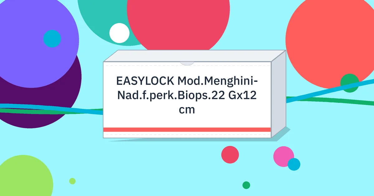 Symbolbild: Packung mit der Aufschrift EASYLOCK Mod.Menghini-Nad.f.perk.Biops.22 Gx12 cm (PZN 16362455) – Verfügbarkeit und Bezug in Apotheken in Frankfurt am Main