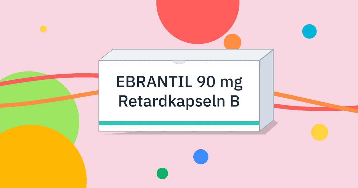 Symbolbild: Packung mit der Aufschrift EBRANTIL 90 mg Retardkapseln B (PZN 09780181) – Verfügbarkeit und Bezug in Apotheken in Frankfurt am Main