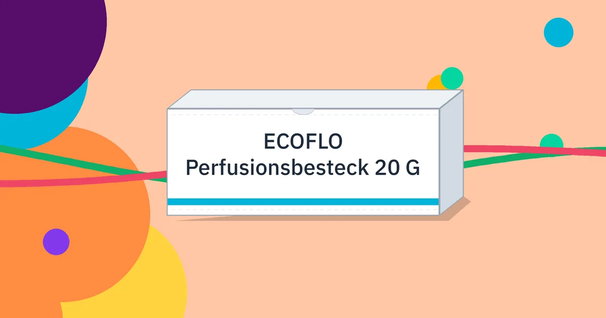 Symbolbild: Packung mit der Aufschrift ECOFLO Perfusionsbesteck 20 G (PZN 03535730) – Verfügbarkeit und Bezug in Apotheken in Frankfurt am Main