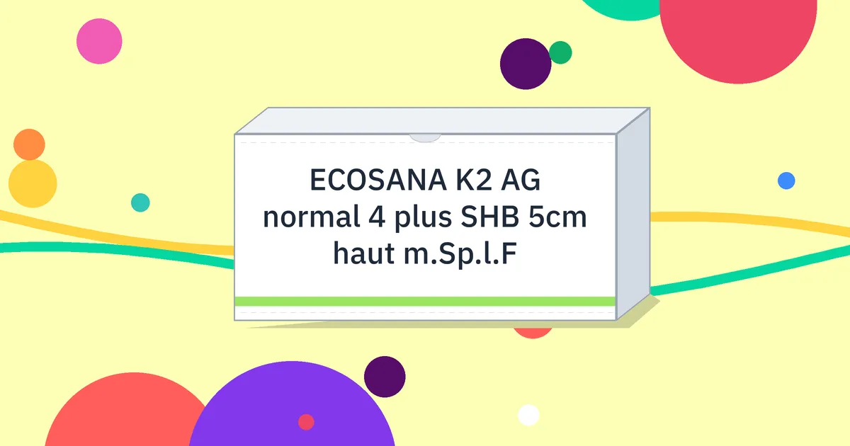 Symbolbild: Packung mit der Aufschrift ECOSANA K2 AG normal 4 plus SHB 5cm haut m.Sp.l.F (PZN 10957532) – Verfügbarkeit und Bezug in Apotheken in Frankfurt am Main