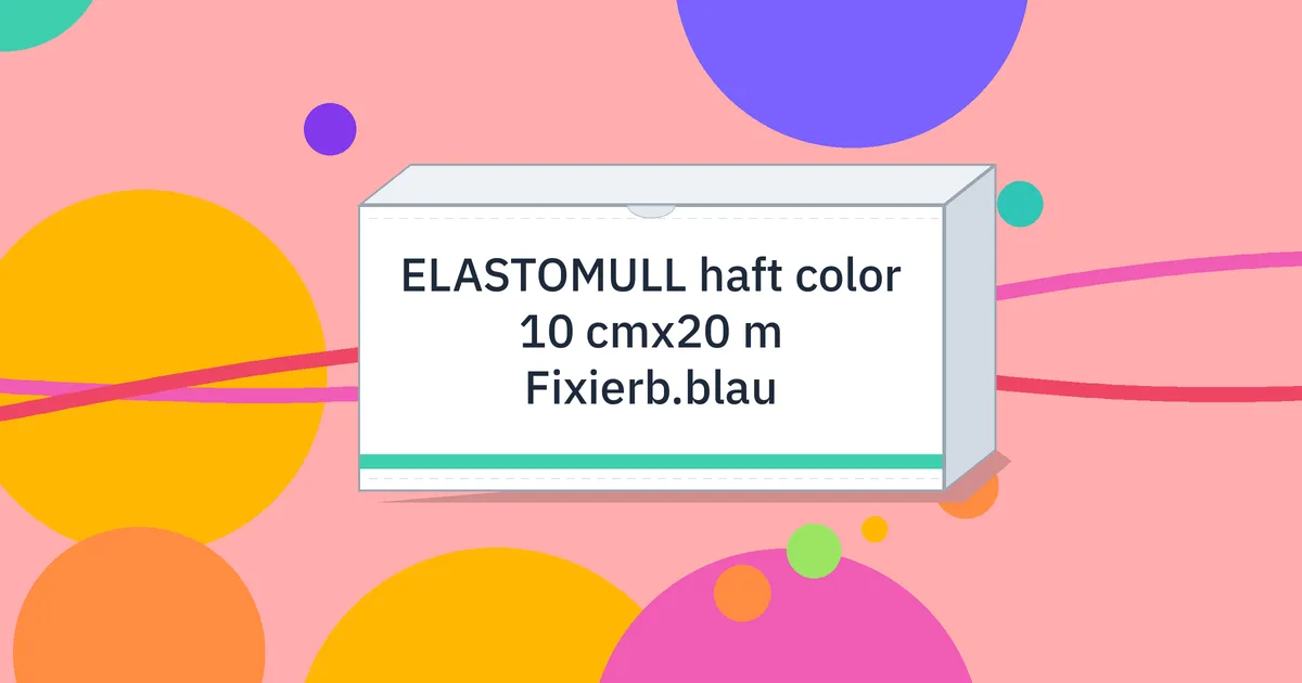 Symbolbild: Packung mit der Aufschrift ELASTOMULL haft color 10 cmx20 m Fixierb.blau (PZN 01412561) – Verfügbarkeit und Bezug in Apotheken in Frankfurt am Main