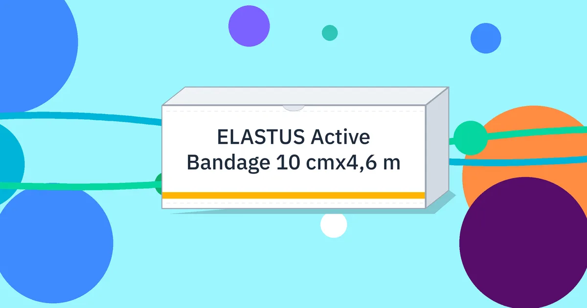 Symbolbild: Packung mit der Aufschrift ELASTUS Active Bandage 10 cmx4,6 m (PZN 07524605) – Verfügbarkeit und Bezug in Apotheken in Frankfurt am Main