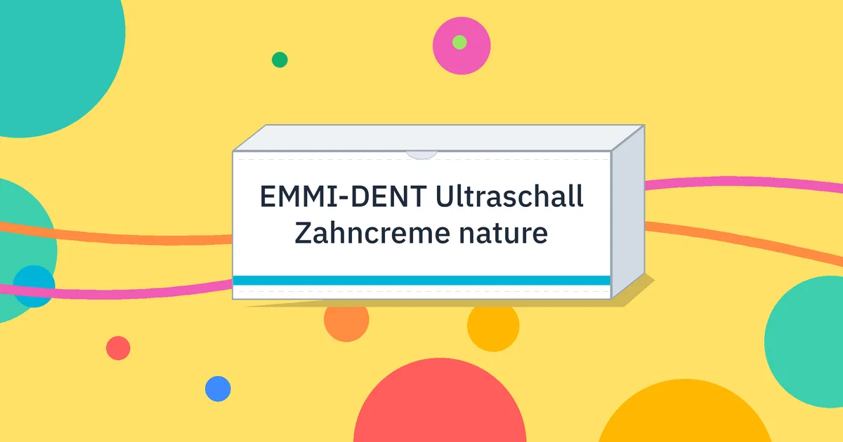 Symbolbild: Packung mit der Aufschrift EMMI-DENT Ultraschall Zahncreme nature (PZN 10020587) – Verfügbarkeit und Bezug in Apotheken in Frankfurt am Main