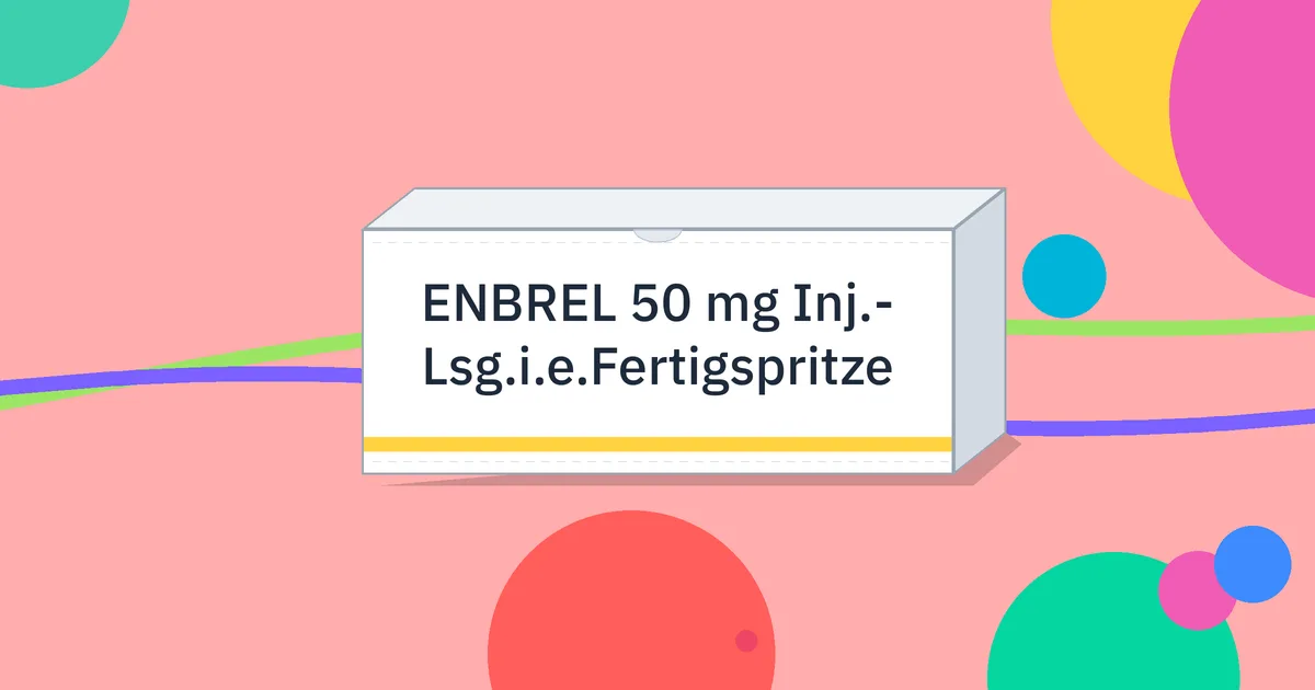 Symbolbild: Packung mit der Aufschrift ENBREL 50 mg Inj.-Lsg.i.e.Fertigspritze (PZN 02847427) – Verfügbarkeit und Bezug in Apotheken in Frankfurt am Main