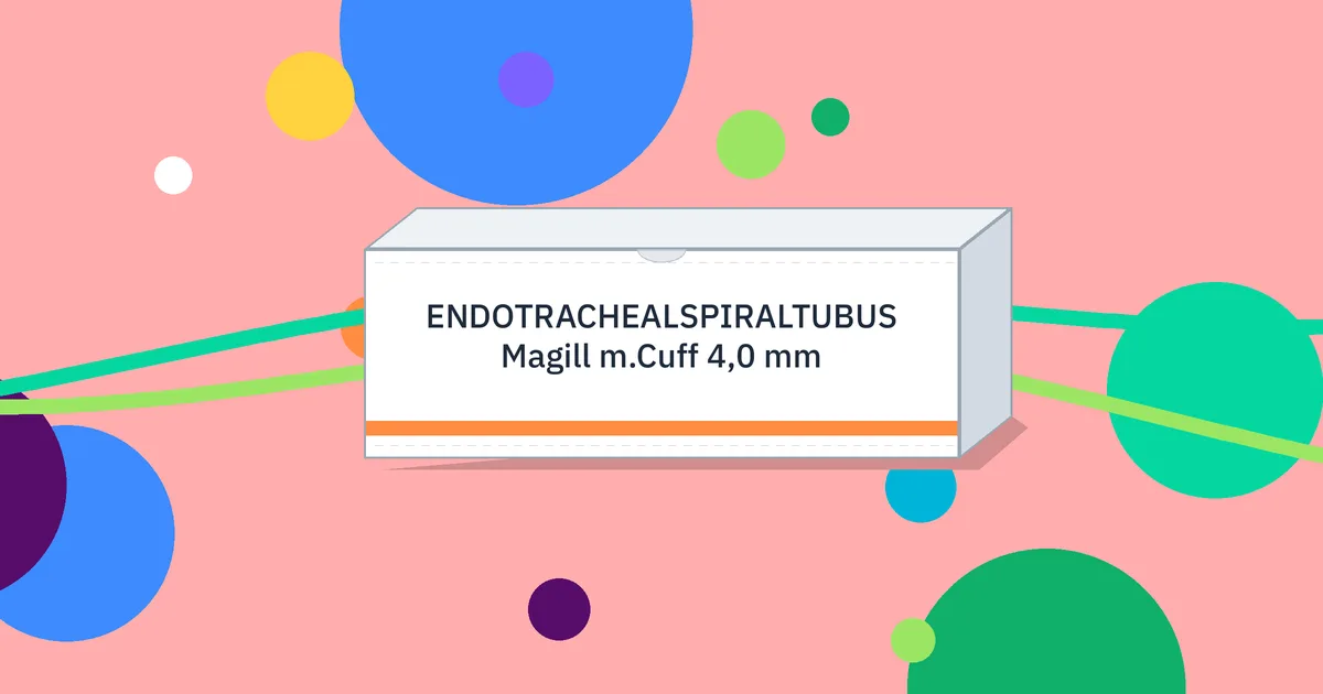 Symbolbild: Packung mit der Aufschrift ENDOTRACHEALSPIRALTUBUS Magill m.Cuff 4,0 mm (PZN 06497214) – Verfügbarkeit und Bezug in Apotheken in Frankfurt am Main
