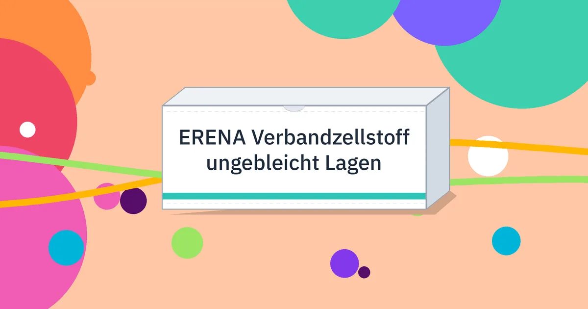 Symbolbild: Packung mit der Aufschrift ERENA Verbandzellstoff ungebleicht Lagen (PZN 03765973) – Verfügbarkeit und Bezug in Apotheken in Frankfurt am Main