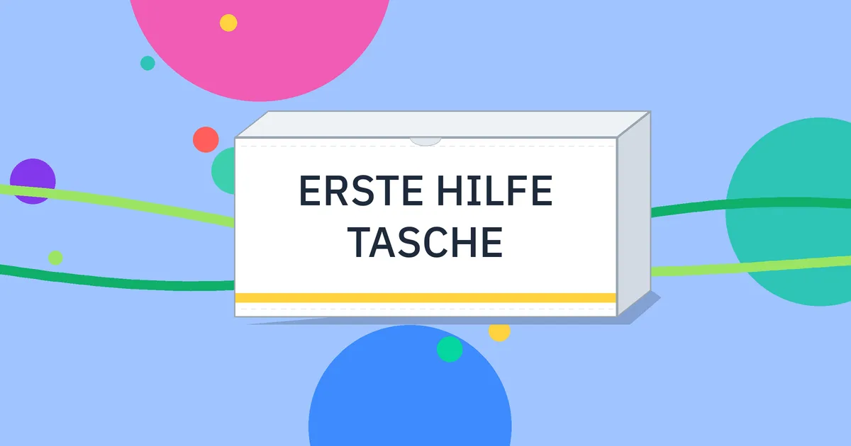 Symbolbild: Packung mit der Aufschrift ERSTE HILFE TASCHE (PZN 00224975) – Verfügbarkeit und Bezug in Apotheken in Frankfurt am Main